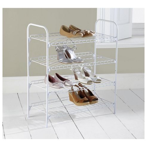Buy 4 Tier White Shoe Rack from our Shoe Racks & Storage range - Tesco.com