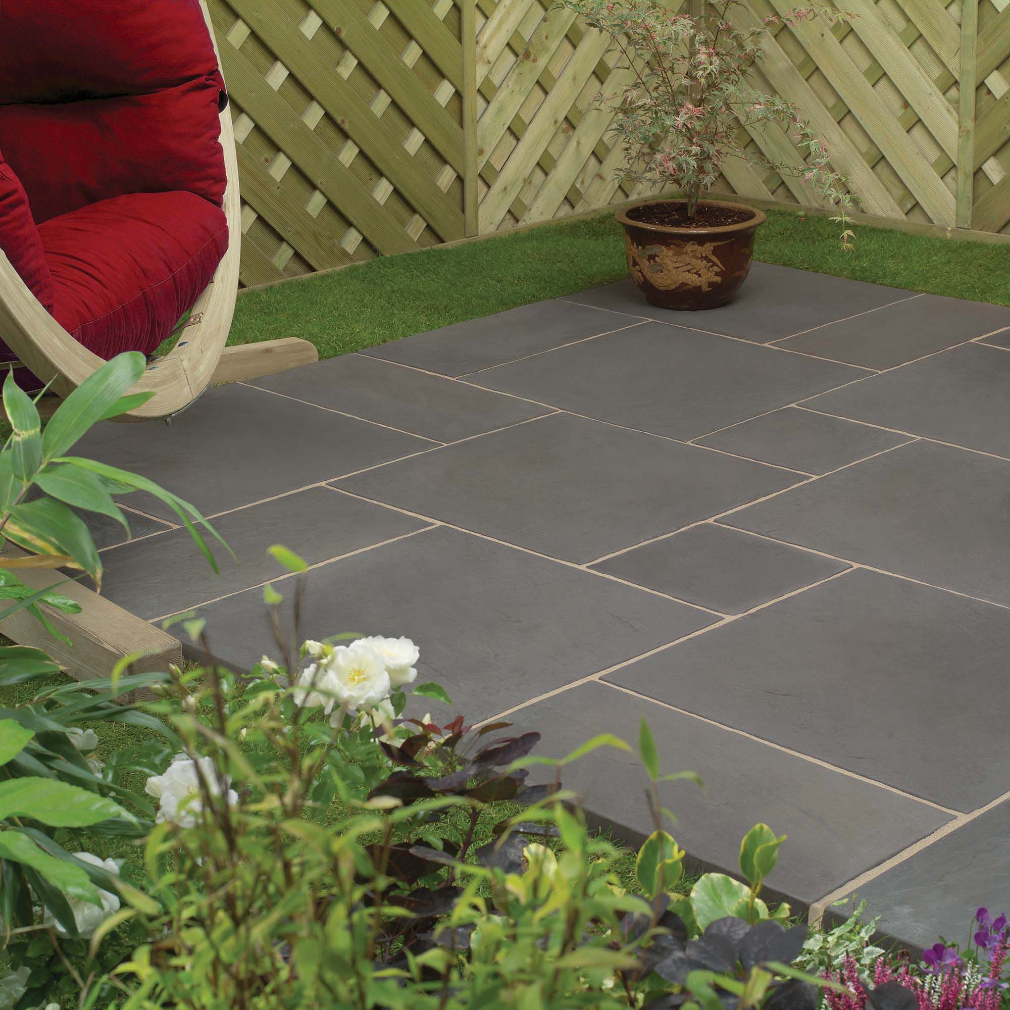 Oxford Cornish Slate 300x300 Paving | Gables and Gardens