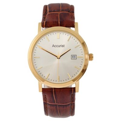 Buy Accurist Mens Brown Leather Strap Watch from our Men's Watches ...