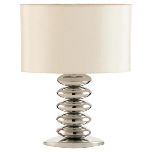 Buy Tesco Lighting Pebble Stacked Table Lamp Chrome & Cream from our ...